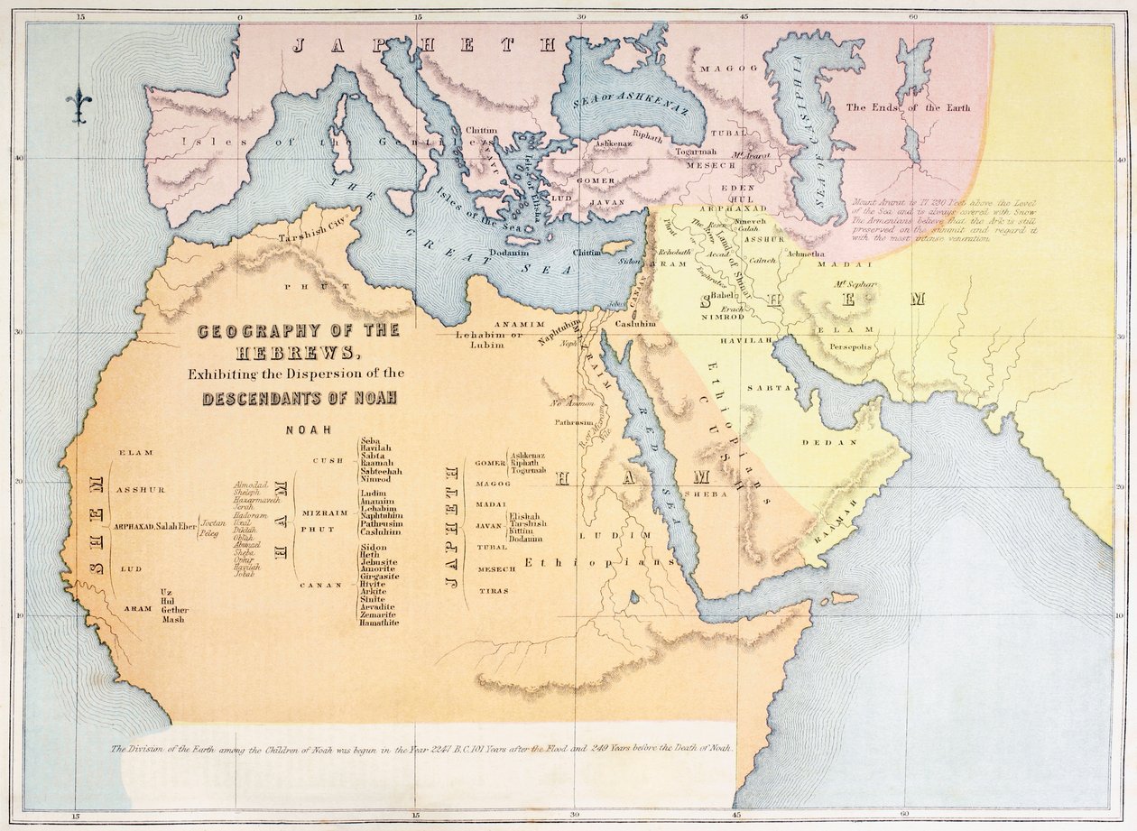 Map Showing the Geography of the Hebrews and Exhibiting the Dispersion ...