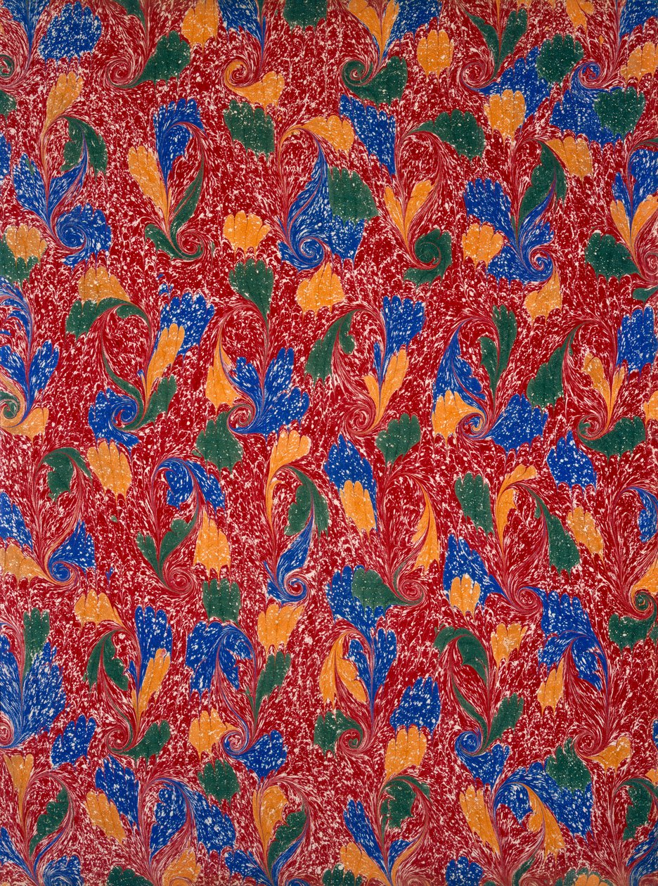Marble Endpaper by English School: Premium art reproduction