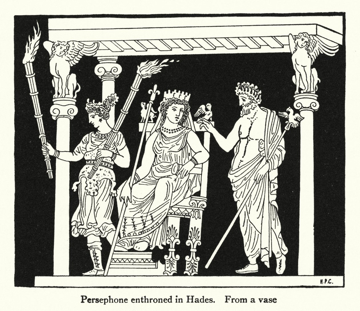 Persephone enthroned in Hades by English School