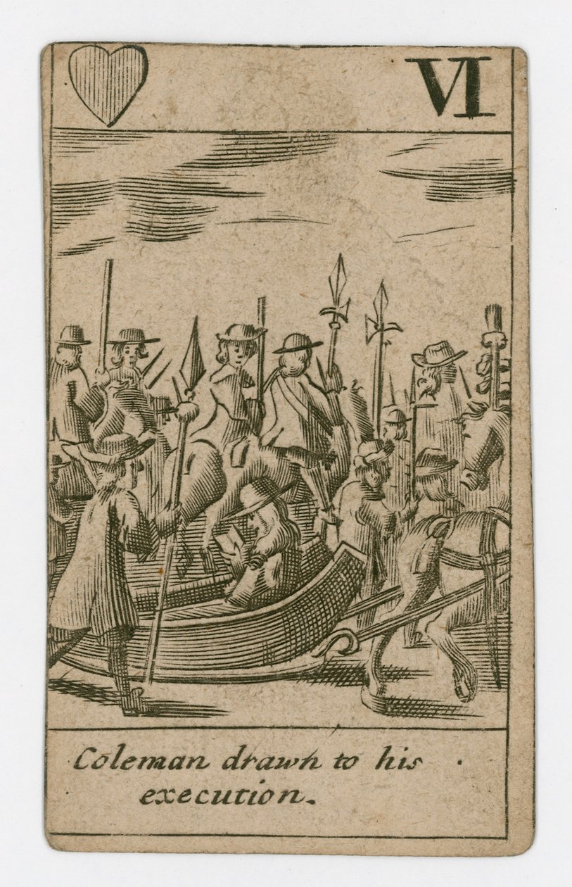 Popish Plot Playing Card by English School: Fine art print