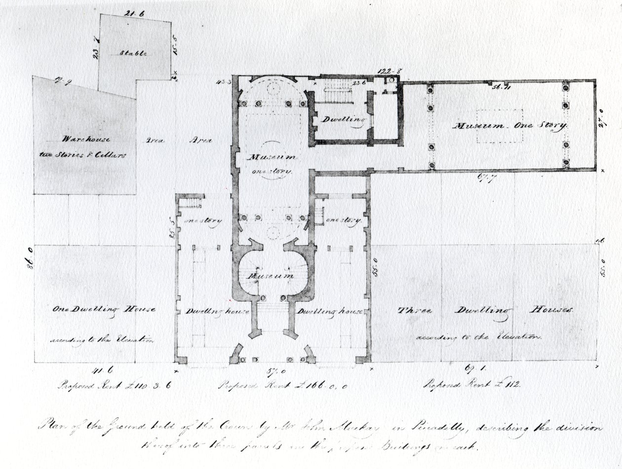 Proposed Floor Plan for the Egyptian Hall, Picadilly, 1810