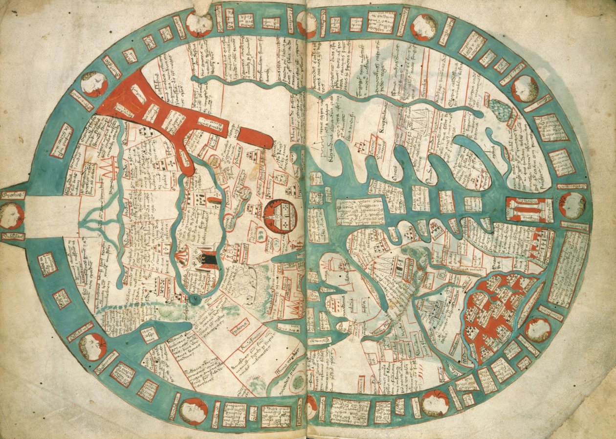 Large Mappa Mundi, from 'Ranulph Higden's Polychronicon'