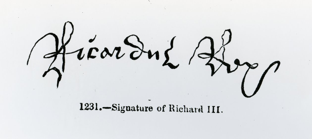 Signature of Richard III by English School: Fine art print