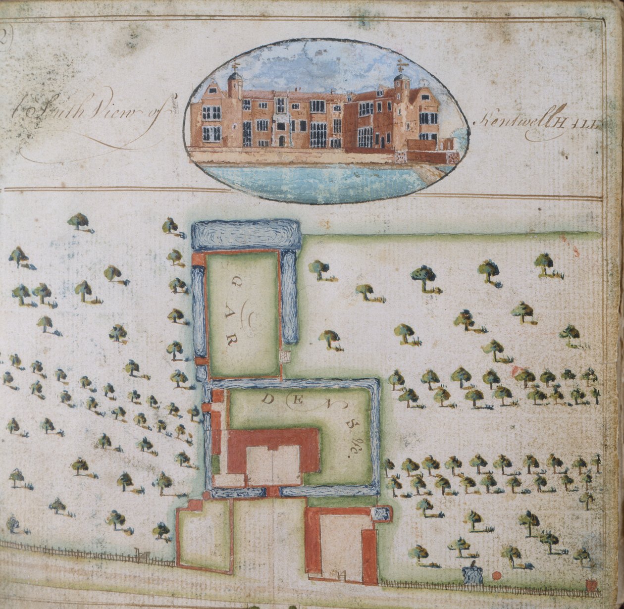 South View of Kentwell Hall, from the Survey of the Estate of Richard ...