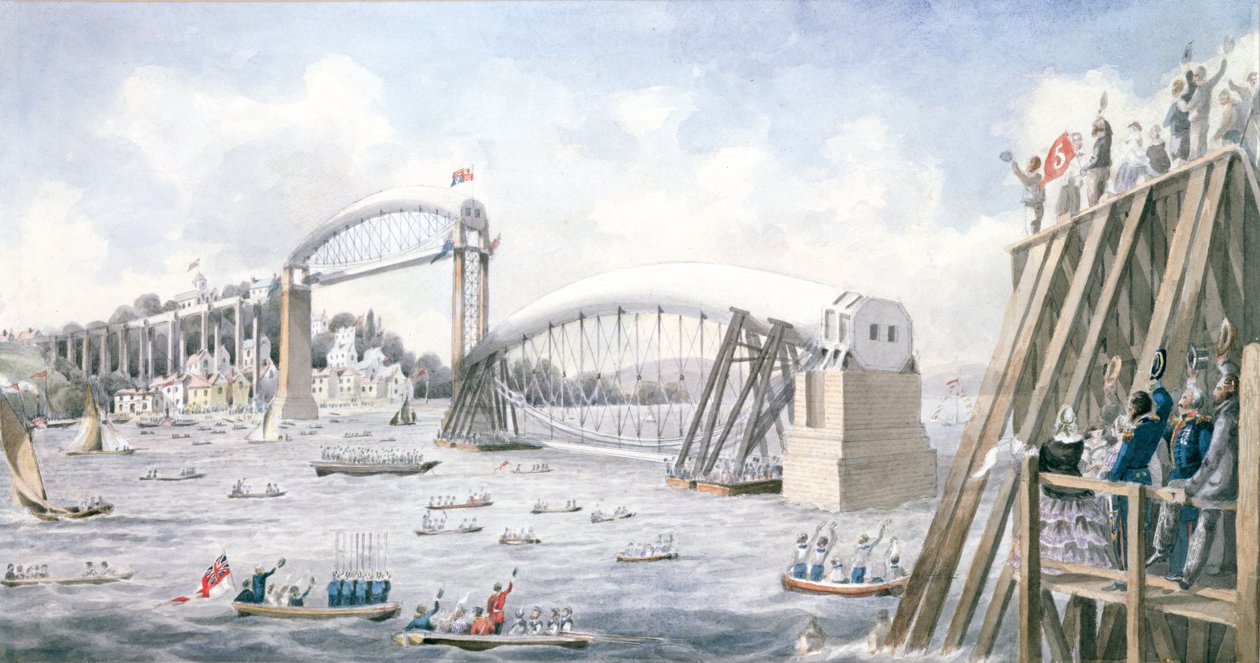 The Floating of the Last Span of the Royal Albert Bridge, Saltash