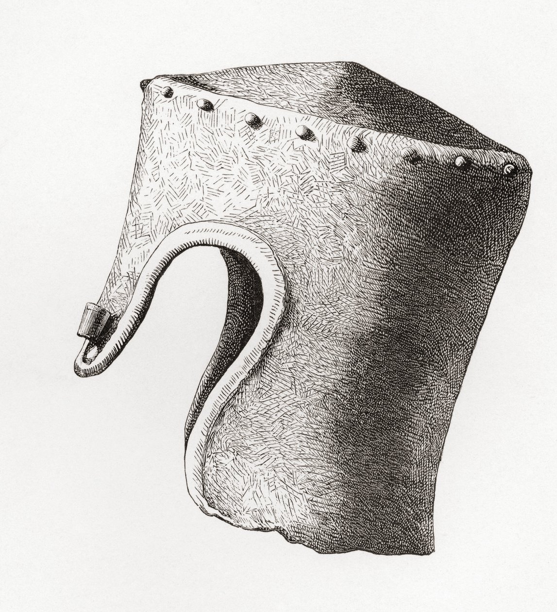 Thirteenth Century Cylindrical Flat-topped Helmet with Nasal