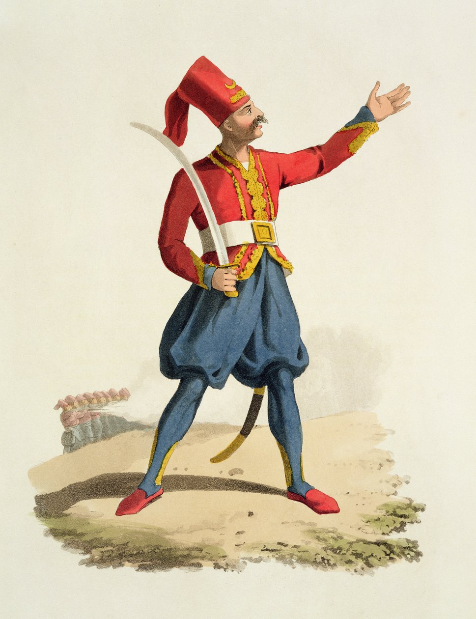 Turkish Soldier, from Costumes of the Various Nations, Volume VII, The ...