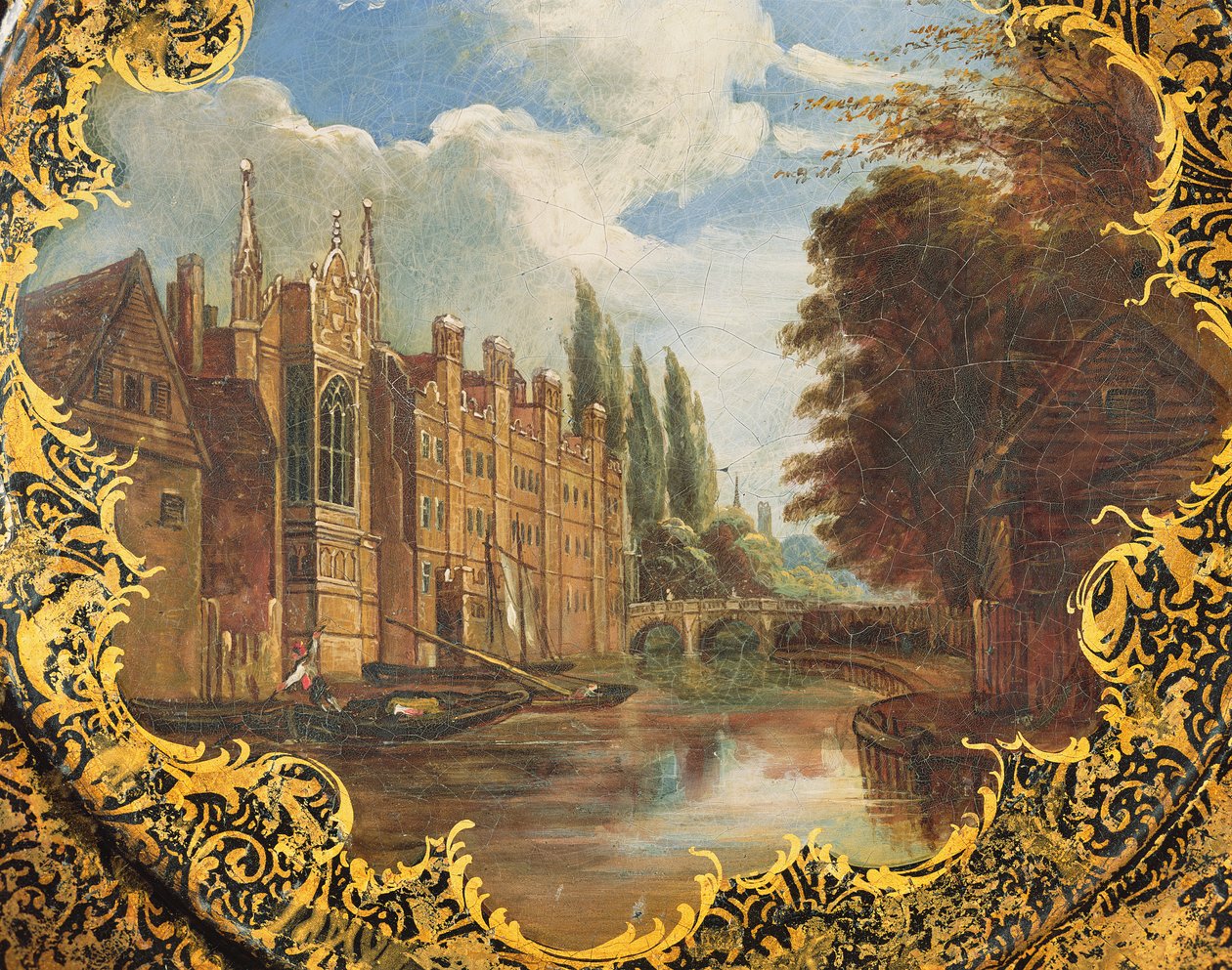Victorian Plate Decorated with a Scene of St. John's College, Cambridge