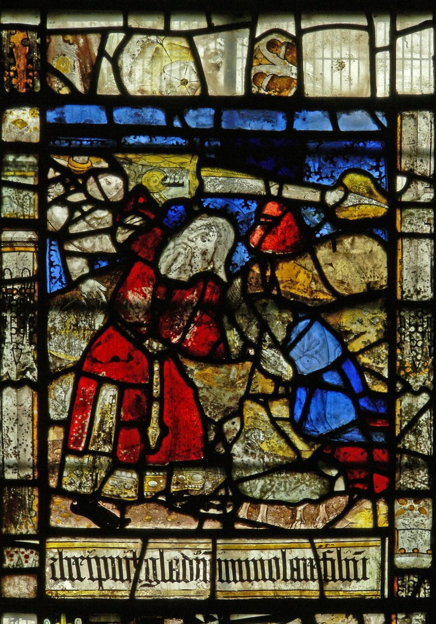 Abraham About to Sacrifice Isaac by English School