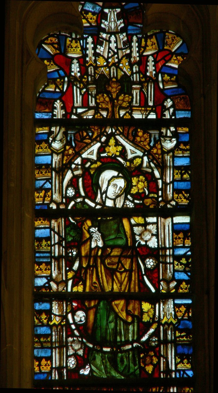 Window depicting the Virgin Mary on the Tree of Jesse