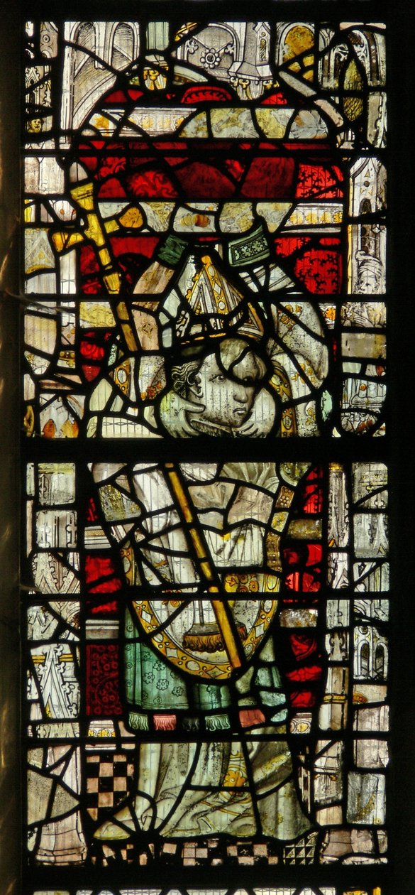 Window depicting St Denis carrying his head