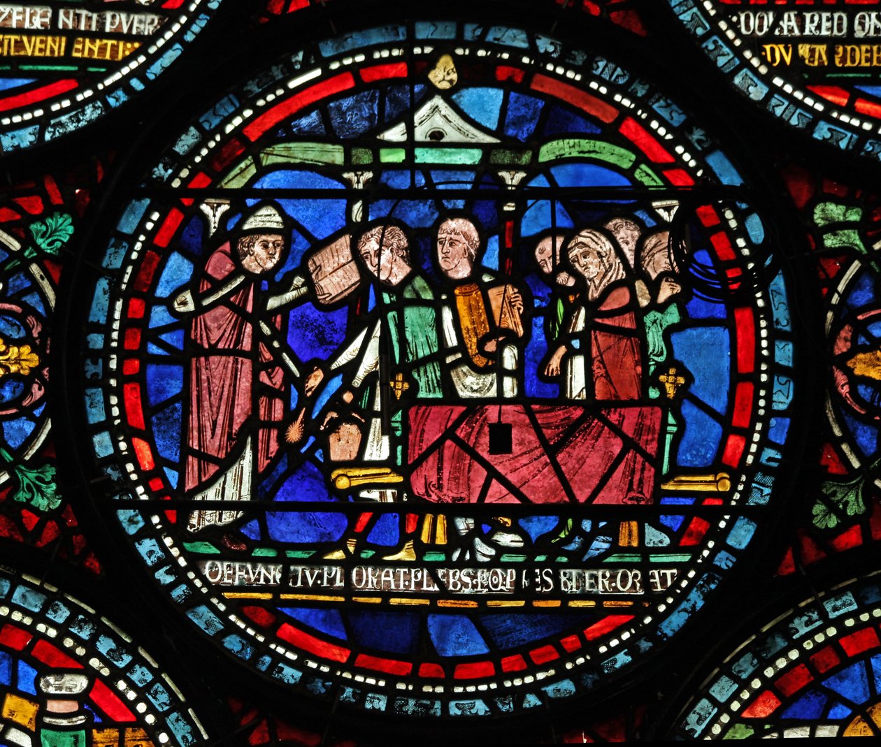 Window 6 depicting a scene from a St Thomas Becket Miracle window ...