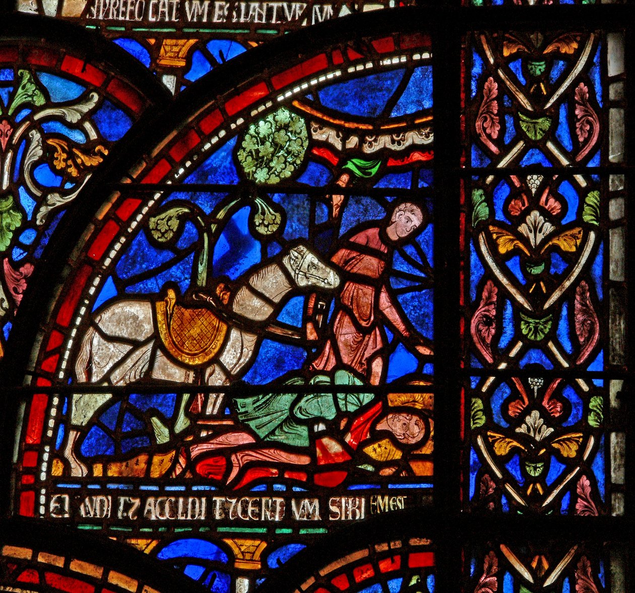 Window 7 depicting a scene from a St Thomas Becket Miracle window ...