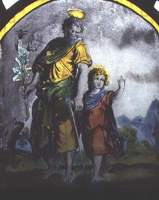 Window depicting Joseph and the Holy Child