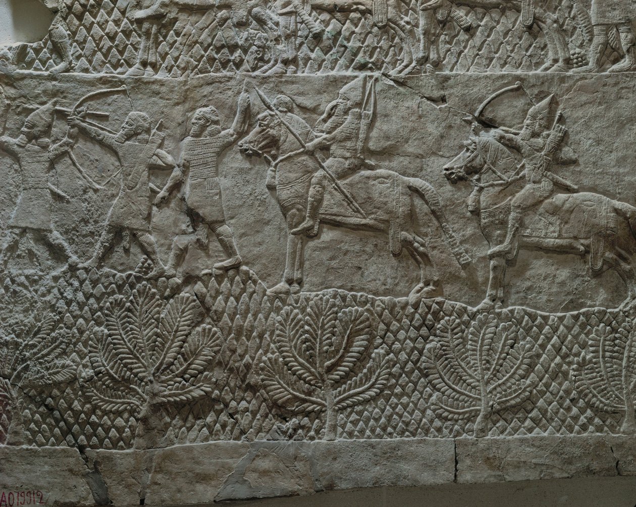 The Assyrian Army of King Ashurbanipal in Battle During the Campaign ...