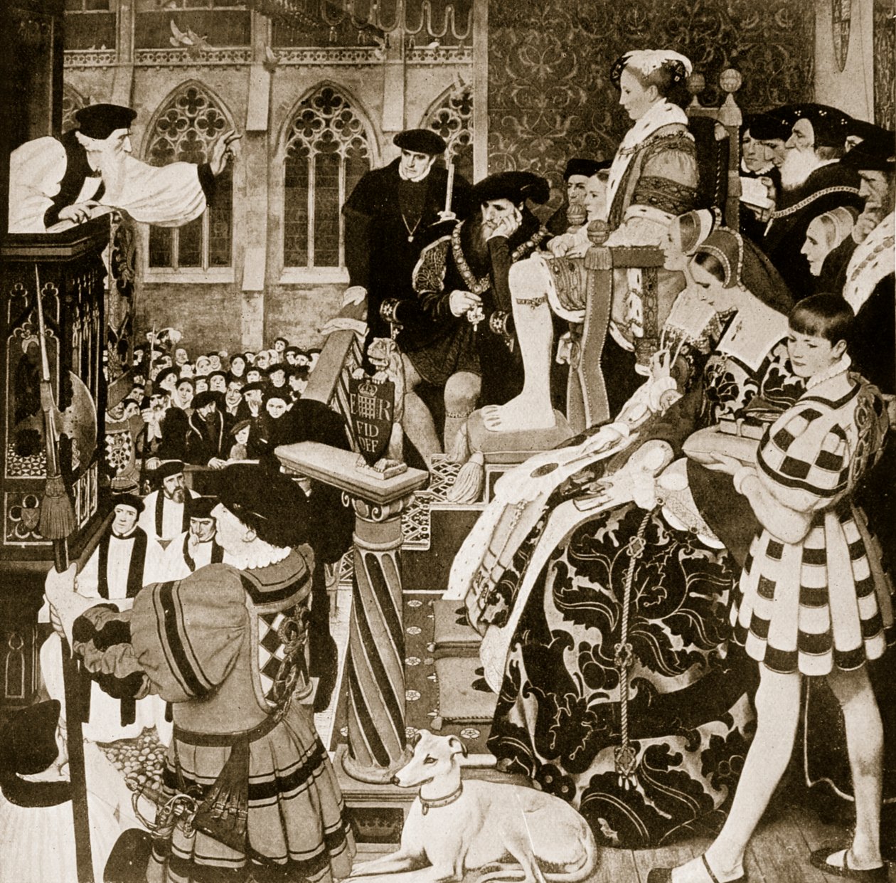 Latimer preaching before Edward VI, illustration from 'Hutchinson's ...