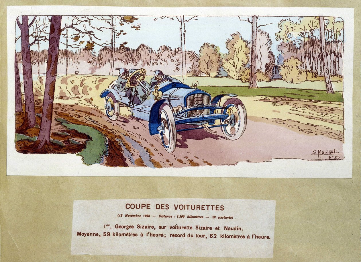 Car Racing: The Cut of Carts in 1906 - Drawing by Ernest Montaut (1878 ...