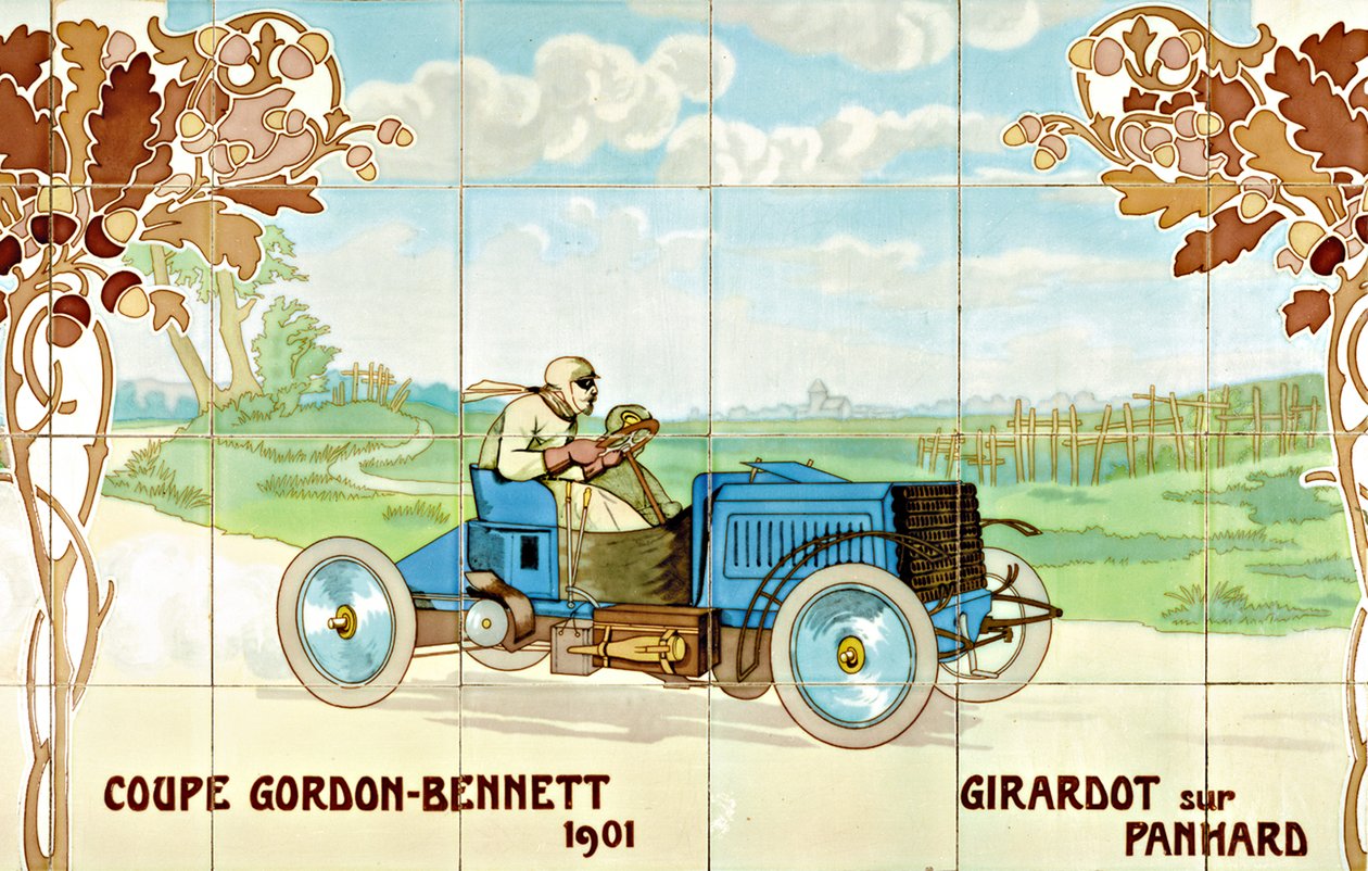 Girardot Driving a Panhard Car in the Gordon Bennet Cup of 1901