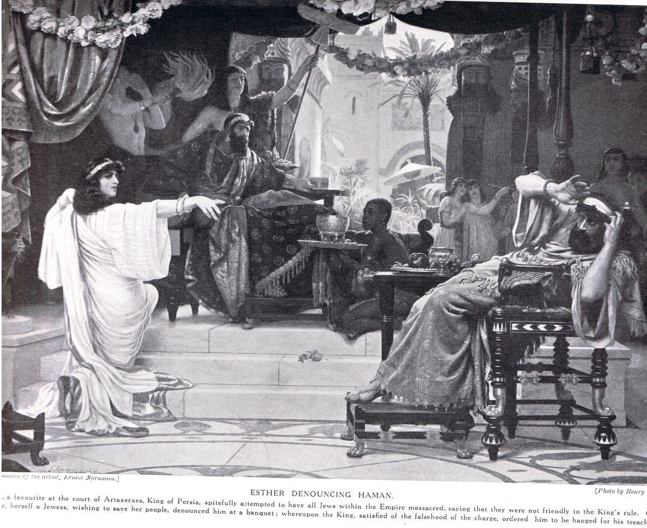 Esther Denouncing Haman, illustration from 'Hutchinsons History of the ...