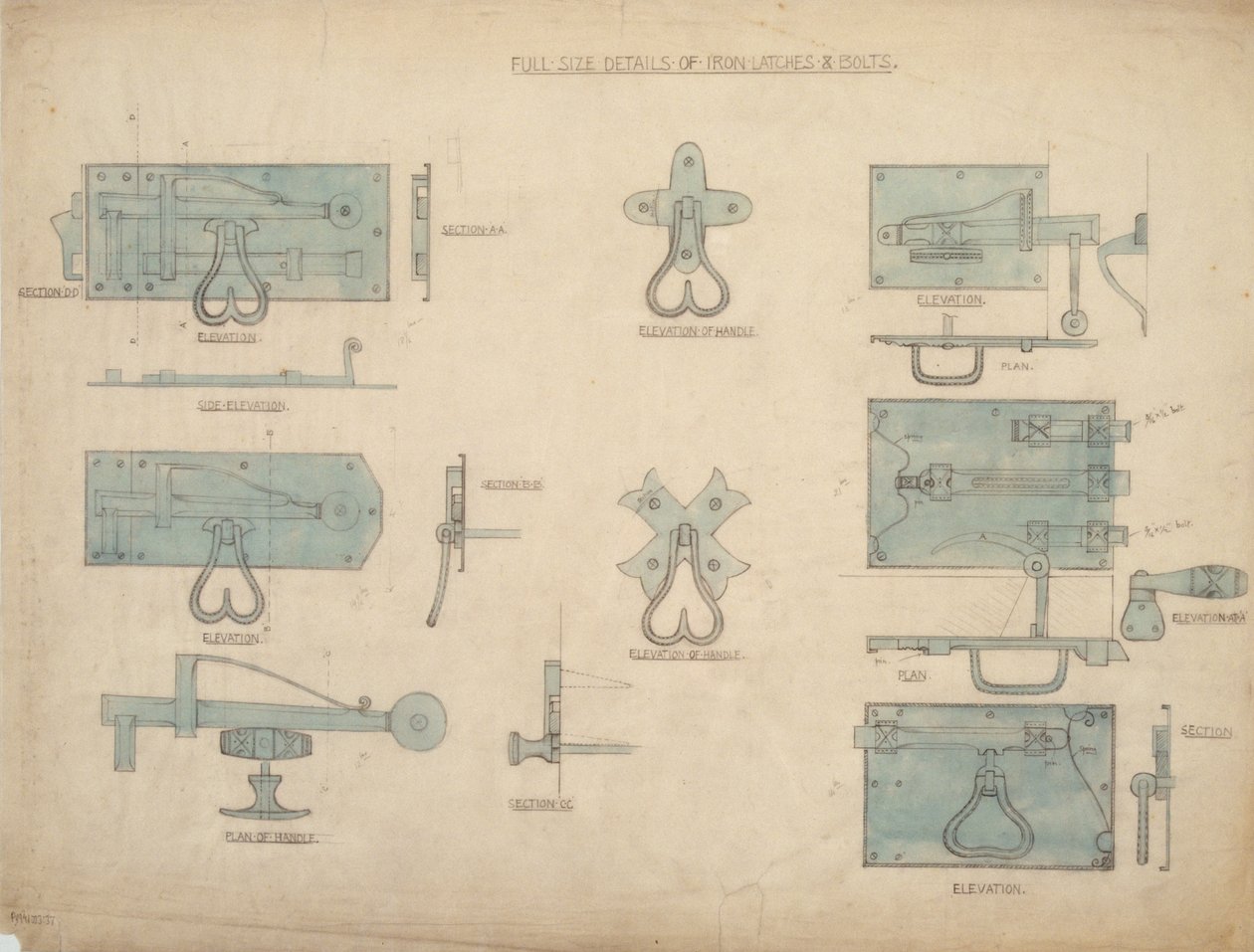 Designs for Iron Latches and Bolts by Ernest William Gimson
