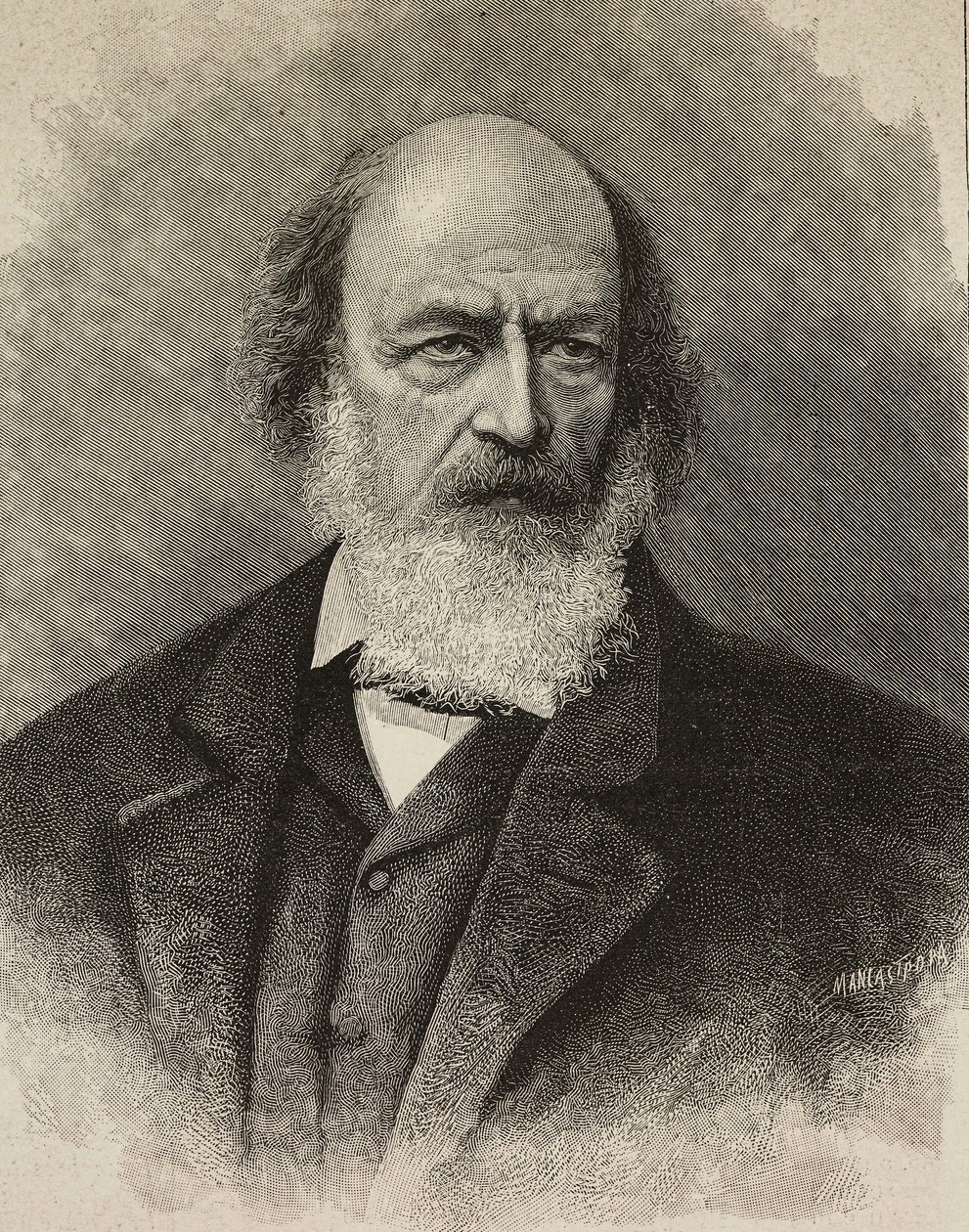 Portrait of Alfred Tennyson by Ernesto Mancastroppa