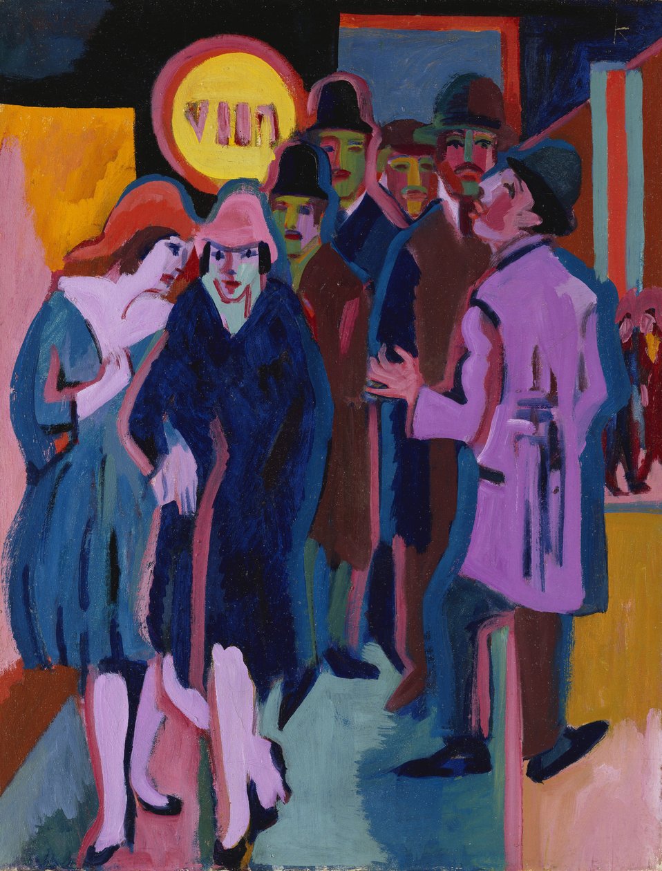 A Night-time Street Scene by Ernst Ludwig Kirchner