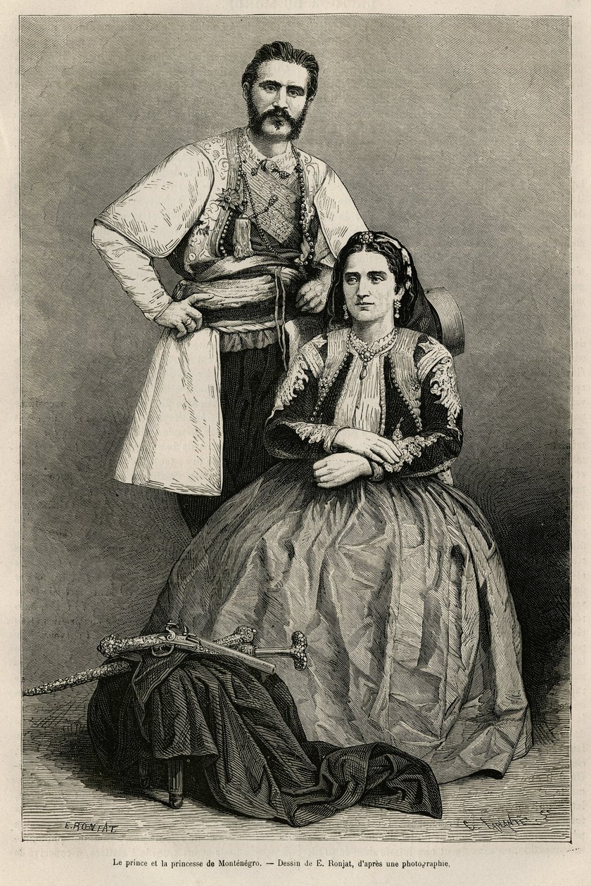 Portraits of the Prince of Montenegro Nicholas I Petrovicz Niegosch and ...