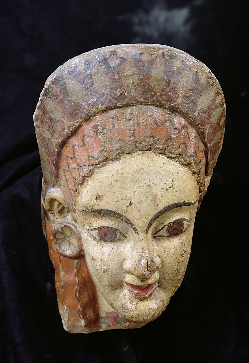 Antefix with a Female Head, from Cerveteri by Etruscan