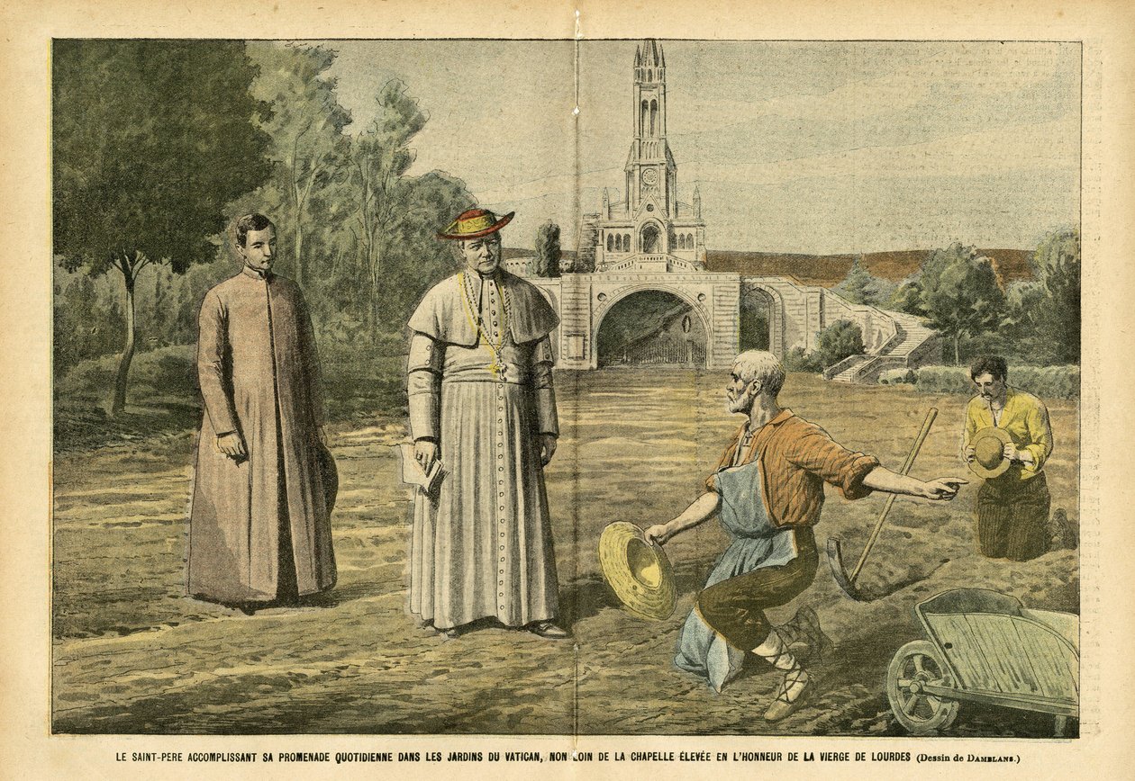 Illustration of Eugene Damblans in Le Pelerin, 20/08/05 - The Holy Father performing his daily ...