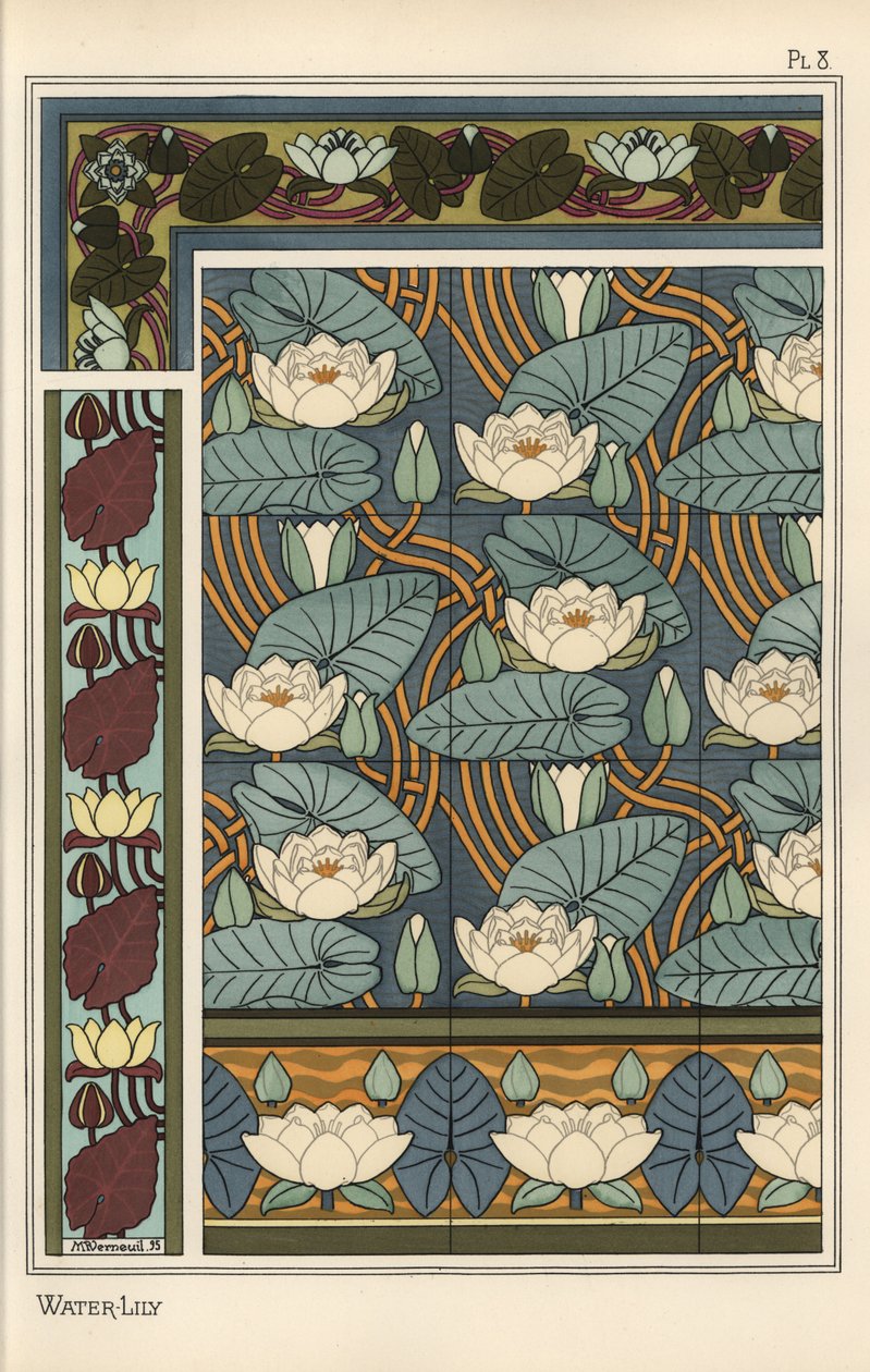 The Water Lily in Wallpaper and Tile Patterns