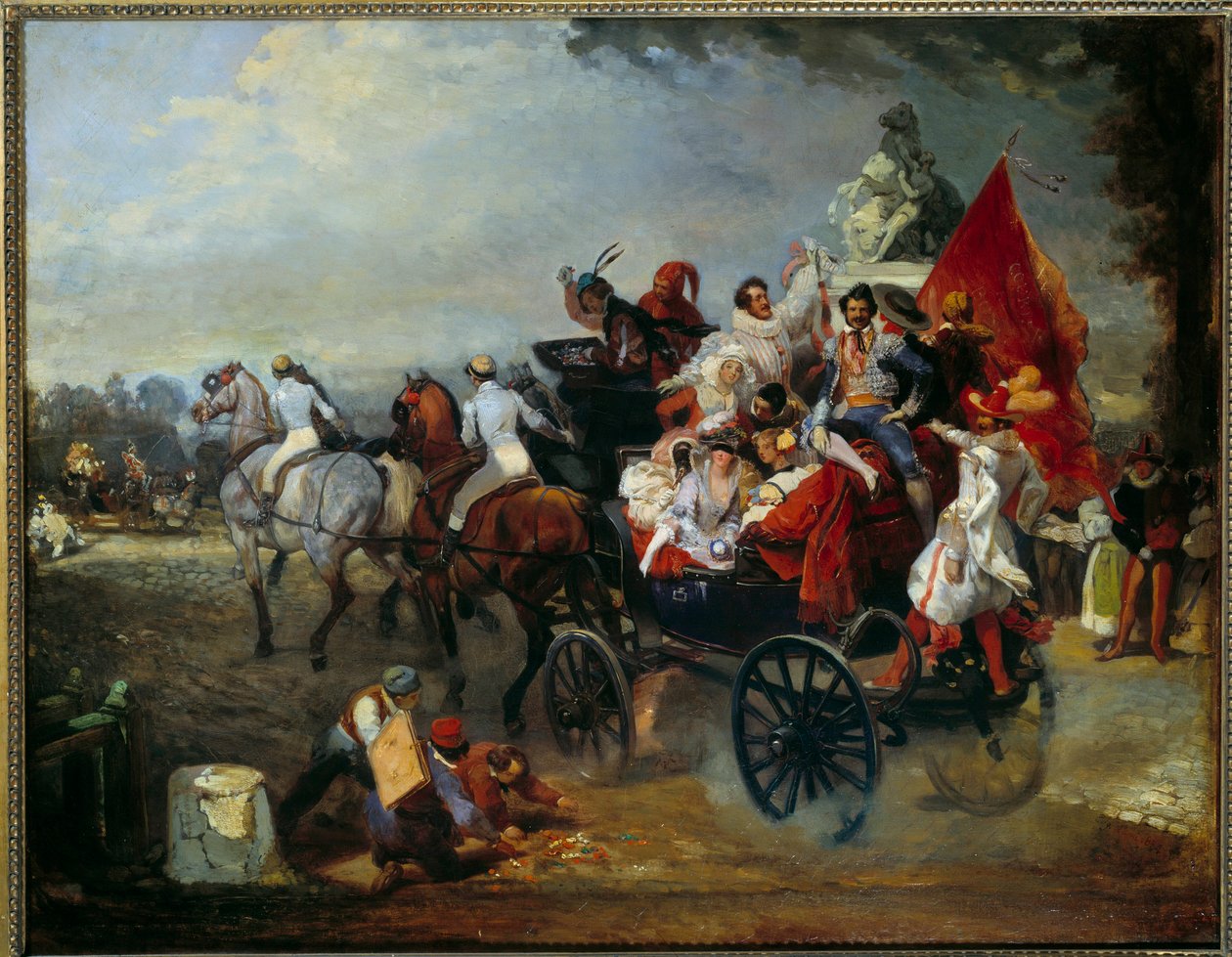 Carnival Scene in Paris, Place de la Concorde in 1834