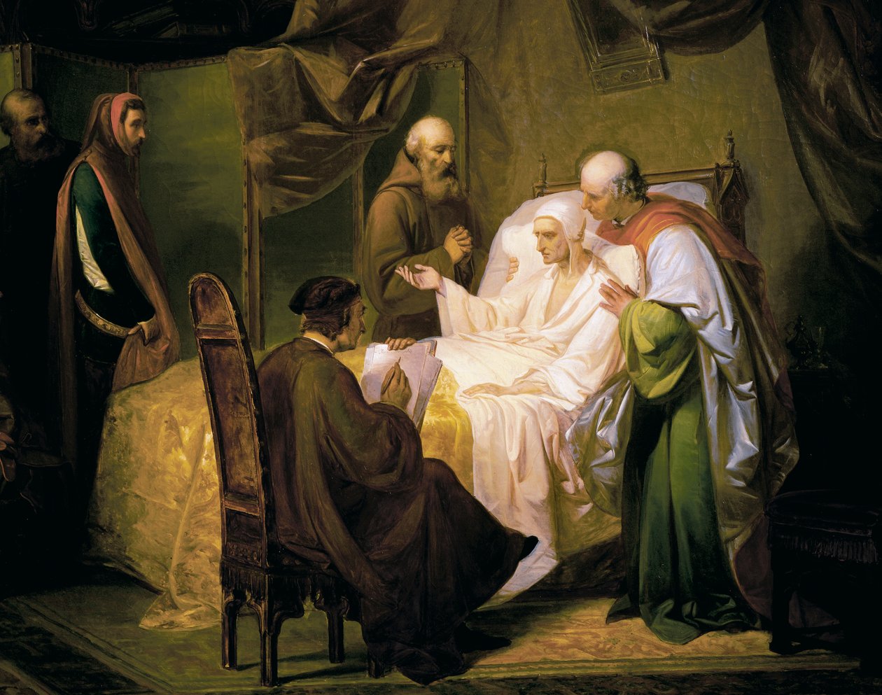Dante Alighieri on his deathbed by Eugenio Moretti Larese