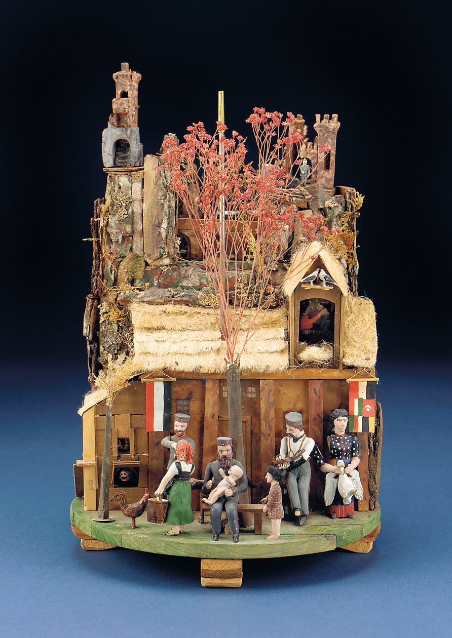 A Military Mechanical Scene of Soldiers, the Wooden Figures Outside a ...