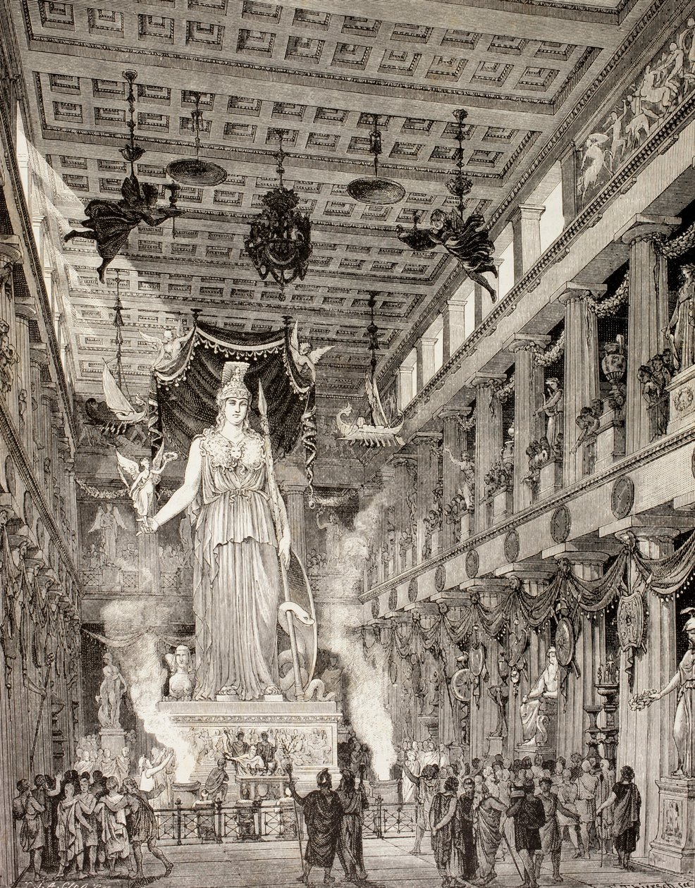 Artist's Impression of the Statue of the Goddess Athena in the ...