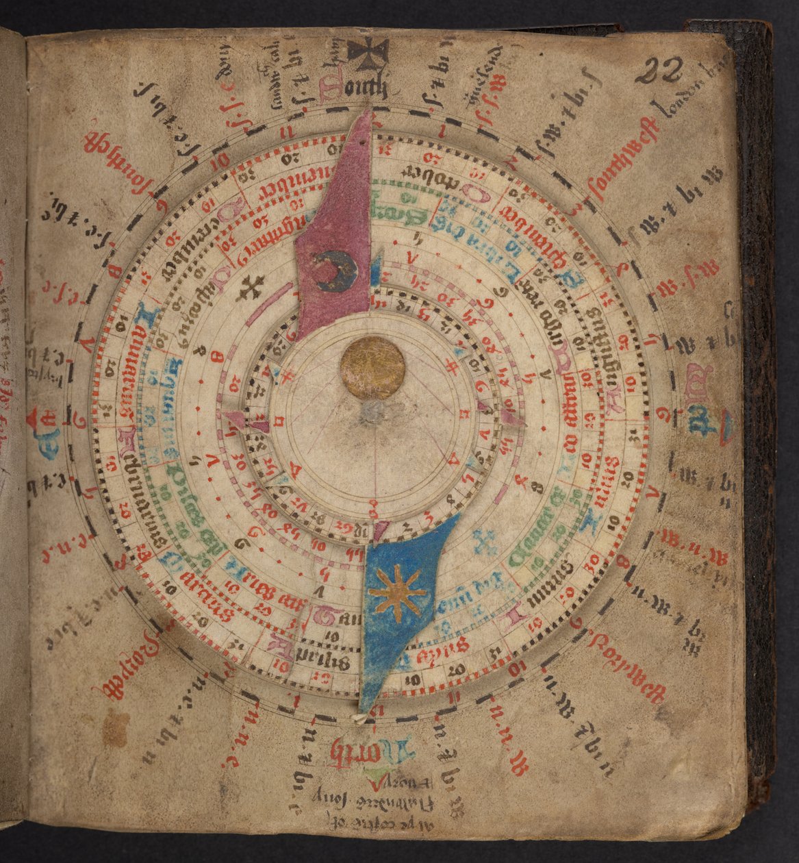 Volvelle from an Astronomical Calendar with Lunar and Other Tables ...