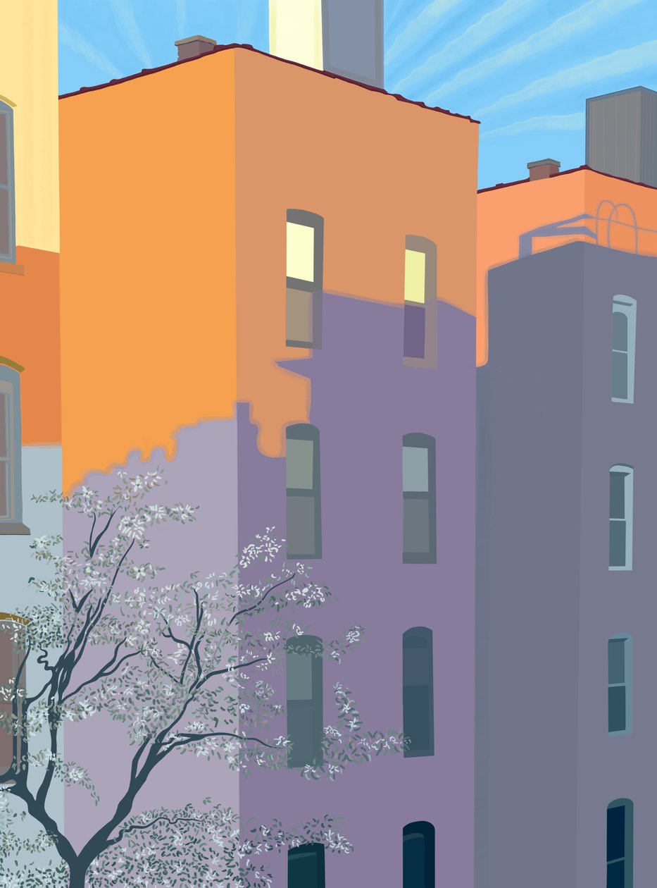 Building Shadows on Building by Evan Sklar: Fine art print