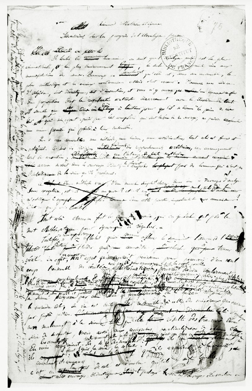 Manuscript on the Advances Made in Pure Analysis, c.1830
