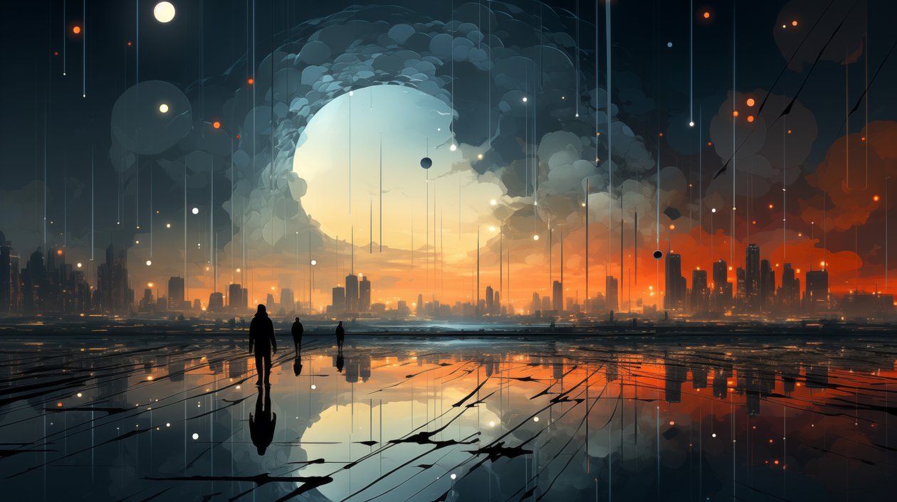 Abstract Sunset Scene, Stretching the Horizon