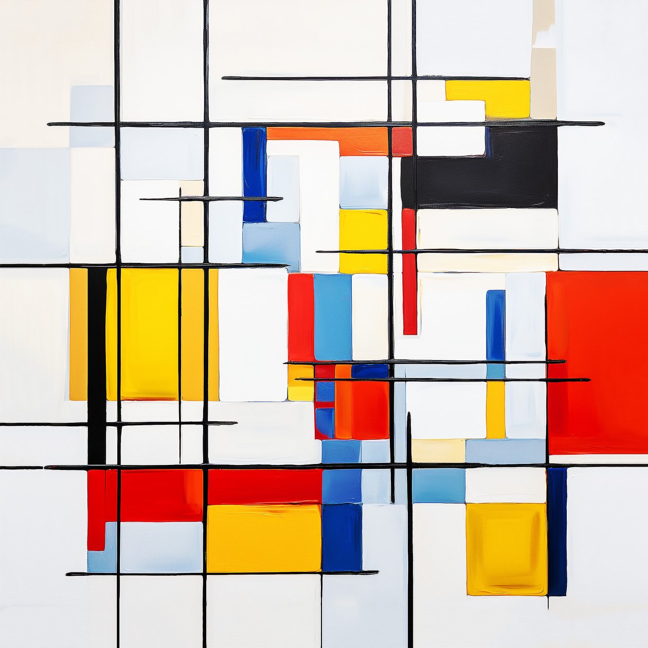 Abstract Piet Mondrian Painting Style by F. Abderrahim