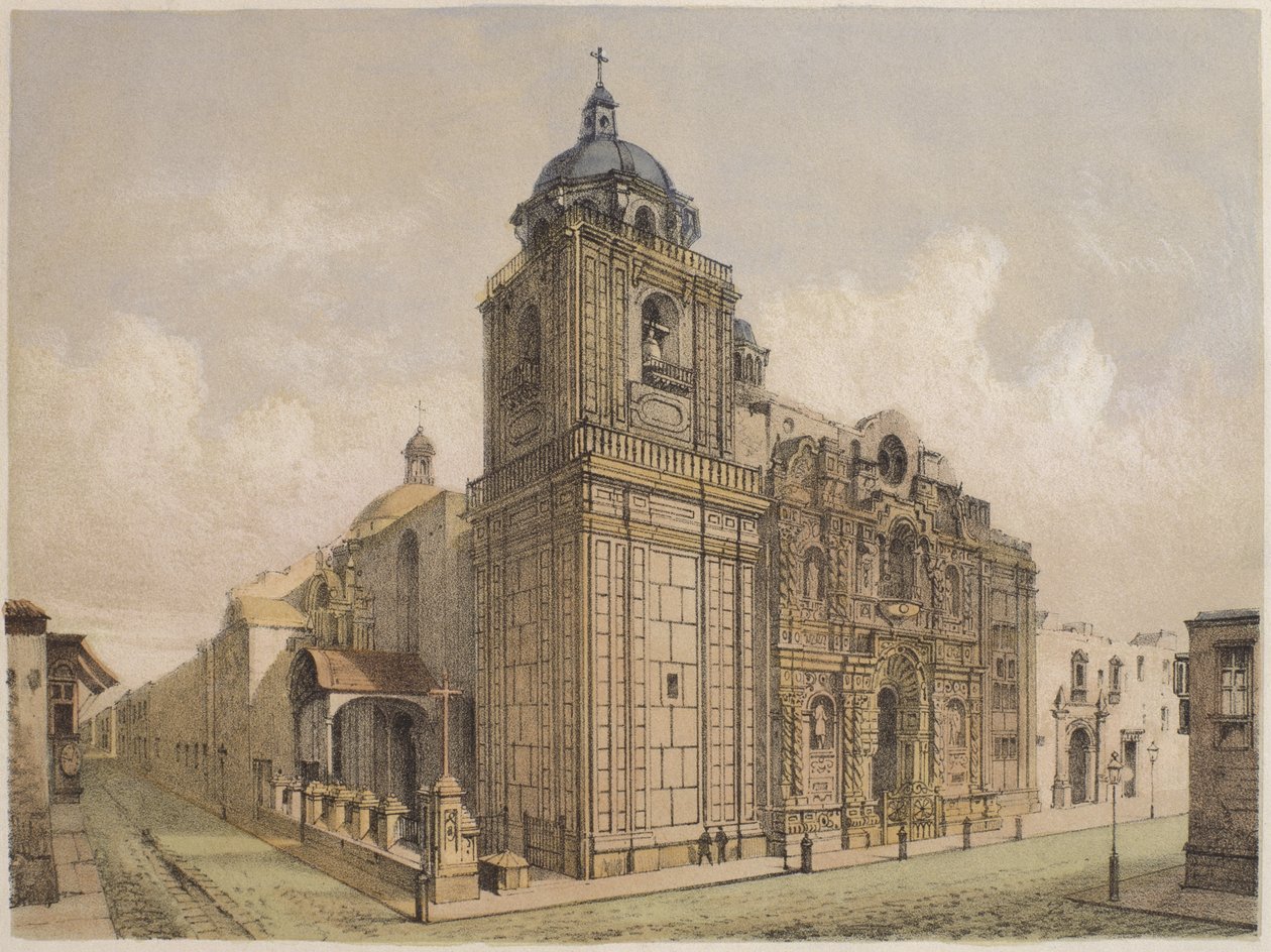 Church of La Merced, Lima, Illustration from 'Geografia del Peru' by ...