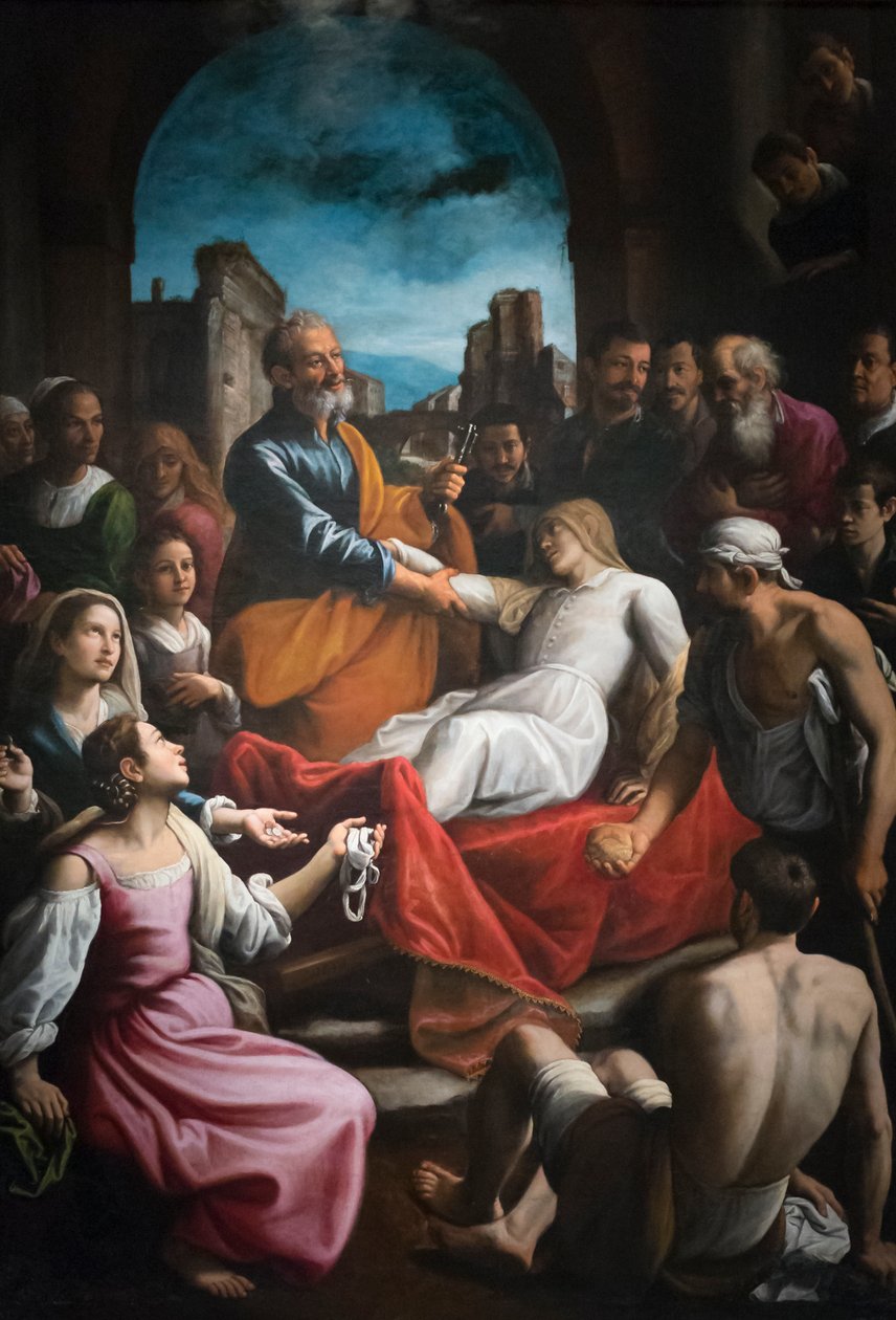 Saint Peter resurrects Tabitha by Fabrizio Santafede