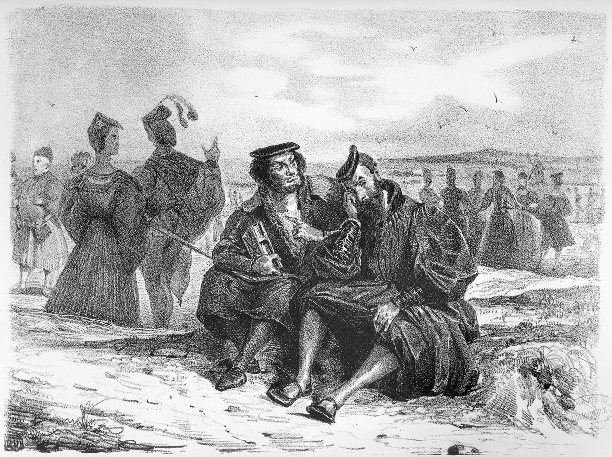 Faust and Wagner in Conversation, Illustration for Faust by Goethe