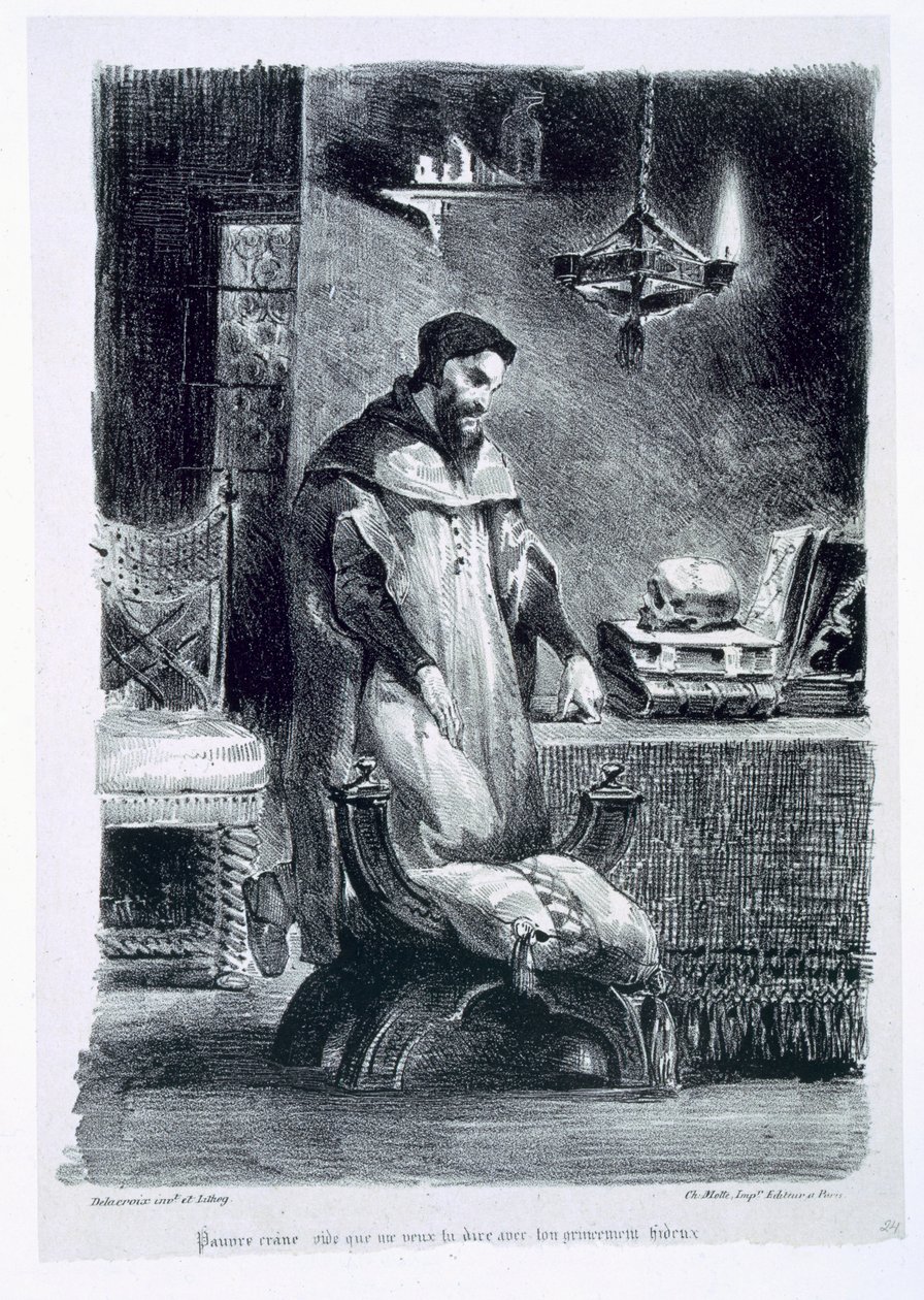 Faust in his Study, from Goethe's Faust, 1828, (illustration)