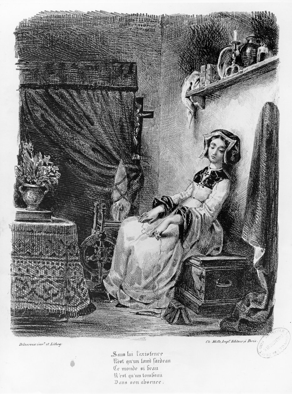 Marguerite in her Room, from Goethe's Faust, (illustration)