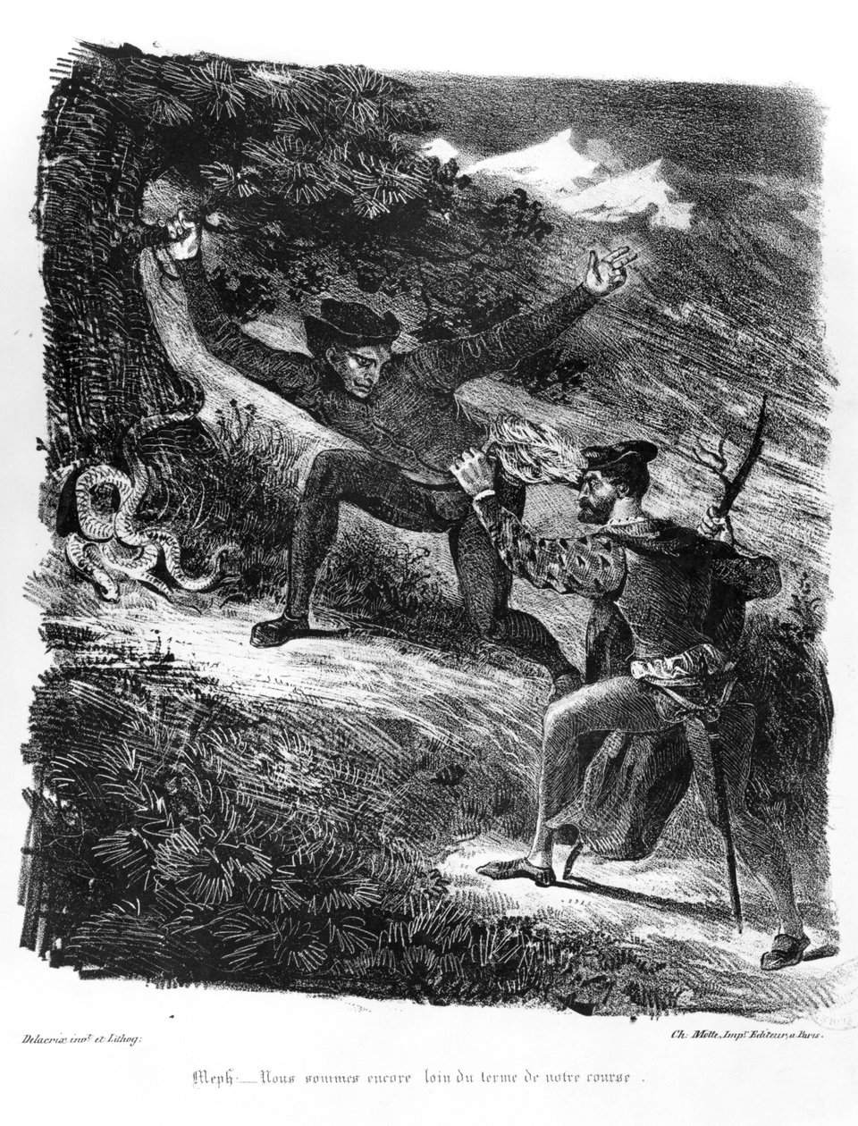 Mephistopheles and Faust on their way to the Sabbath at Night ...