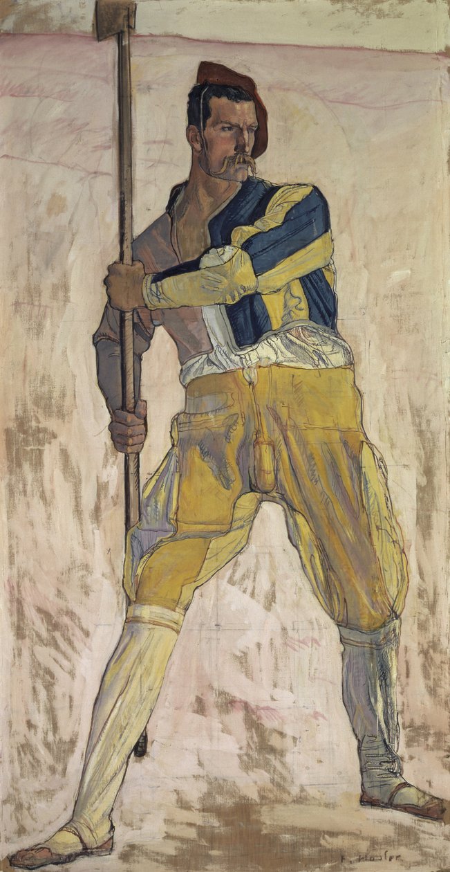 Warrior with halberd, c. 1898 by Ferdinand Hodler