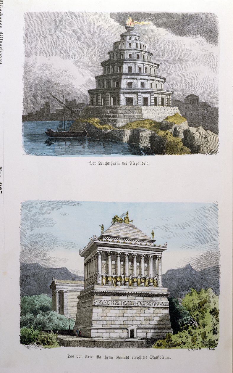 The Great Lighthouse of Alexandria and the Mausoleum at Halicarnassus ...