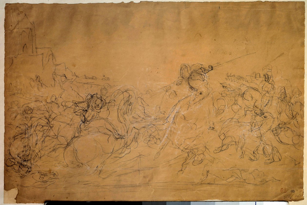 Battle Scene by Ferdinand Victor Eugene Delacroix