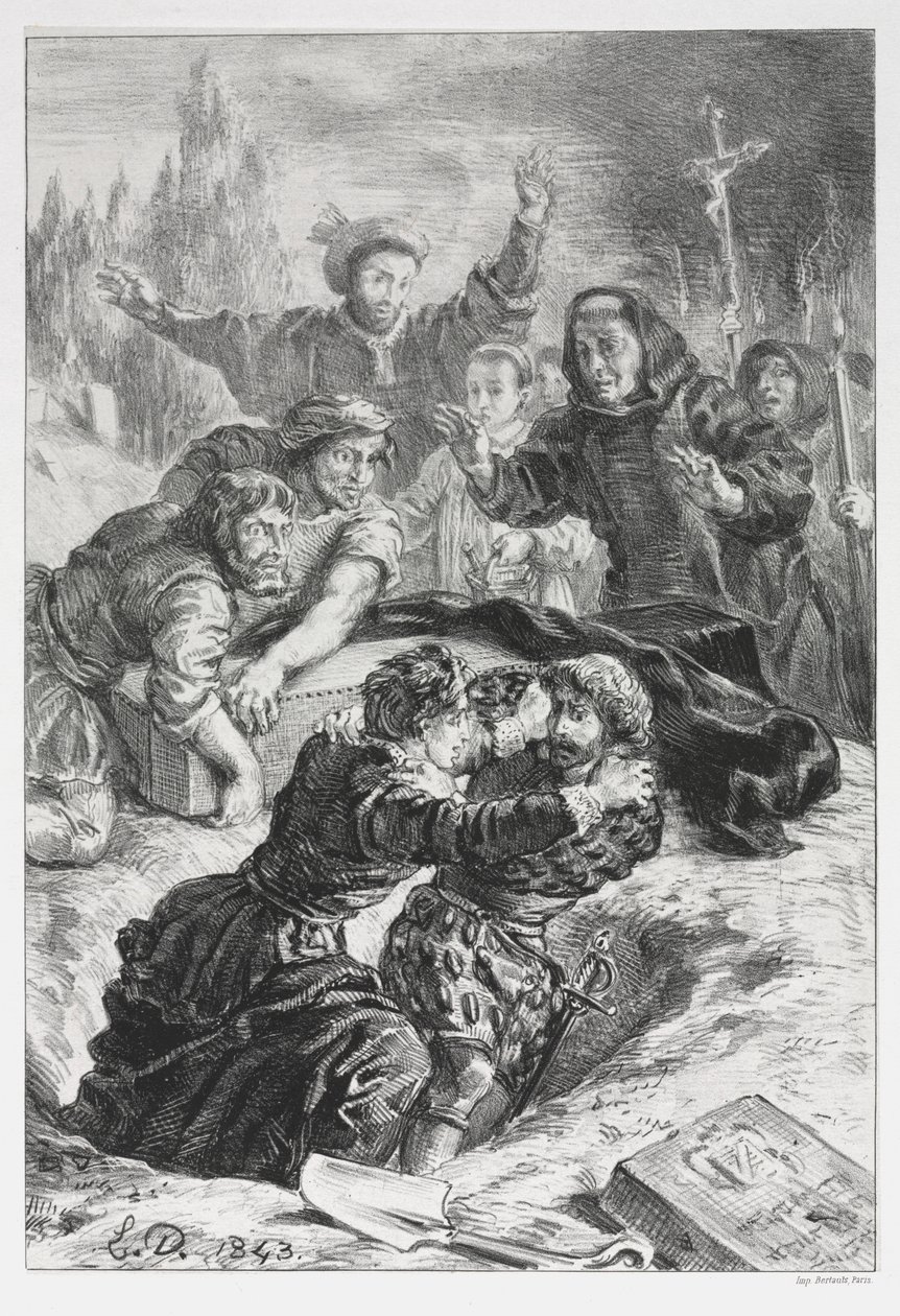 Hamlet: Hamlet and Laertes in the Grave of Ophelia