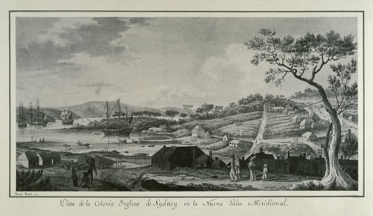 Drawing illustrating the scientific expedition of Alejandro Malaspina